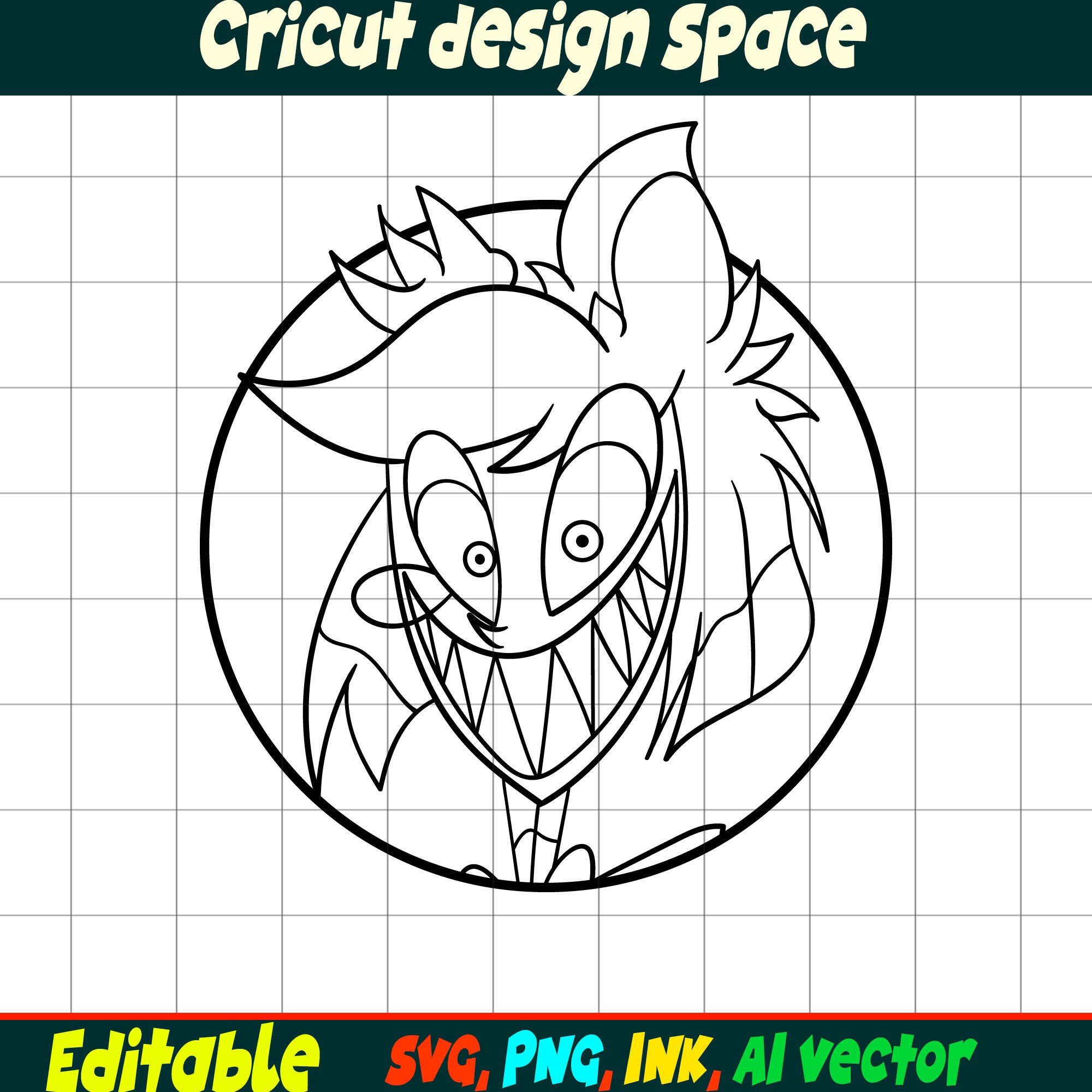 Editable Alastor Hazbin Hotel SVG, Alastor Hazbin Hotel Etiqueta Vector ...