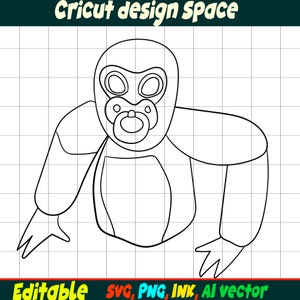 Editable Gorilla Tag SVG, Gorilla Tag PNG Coloring Pages, Gorilla Tag ...