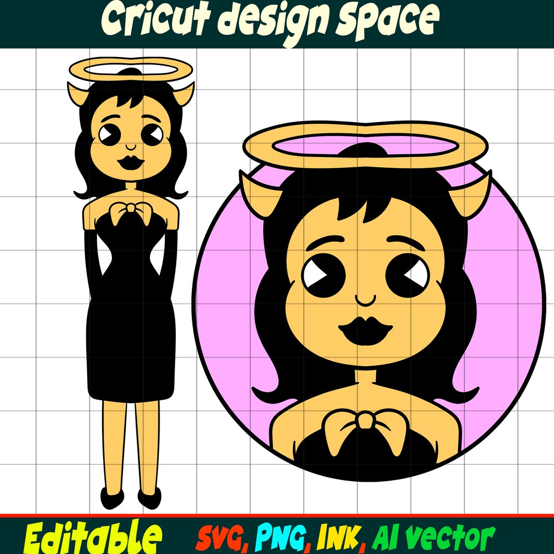 Editable Alice Angel Bendy SVG, Alice Angel Bendy Sticker Bendy PNG ...