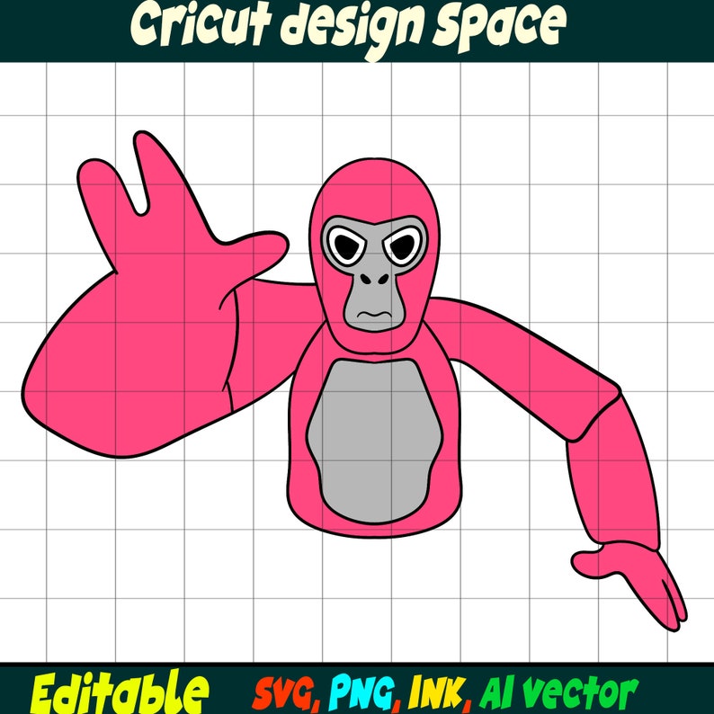 Editable Gorilla Tag SVG, Gorilla Tag PNG, Vinyl Sticker to Print ...