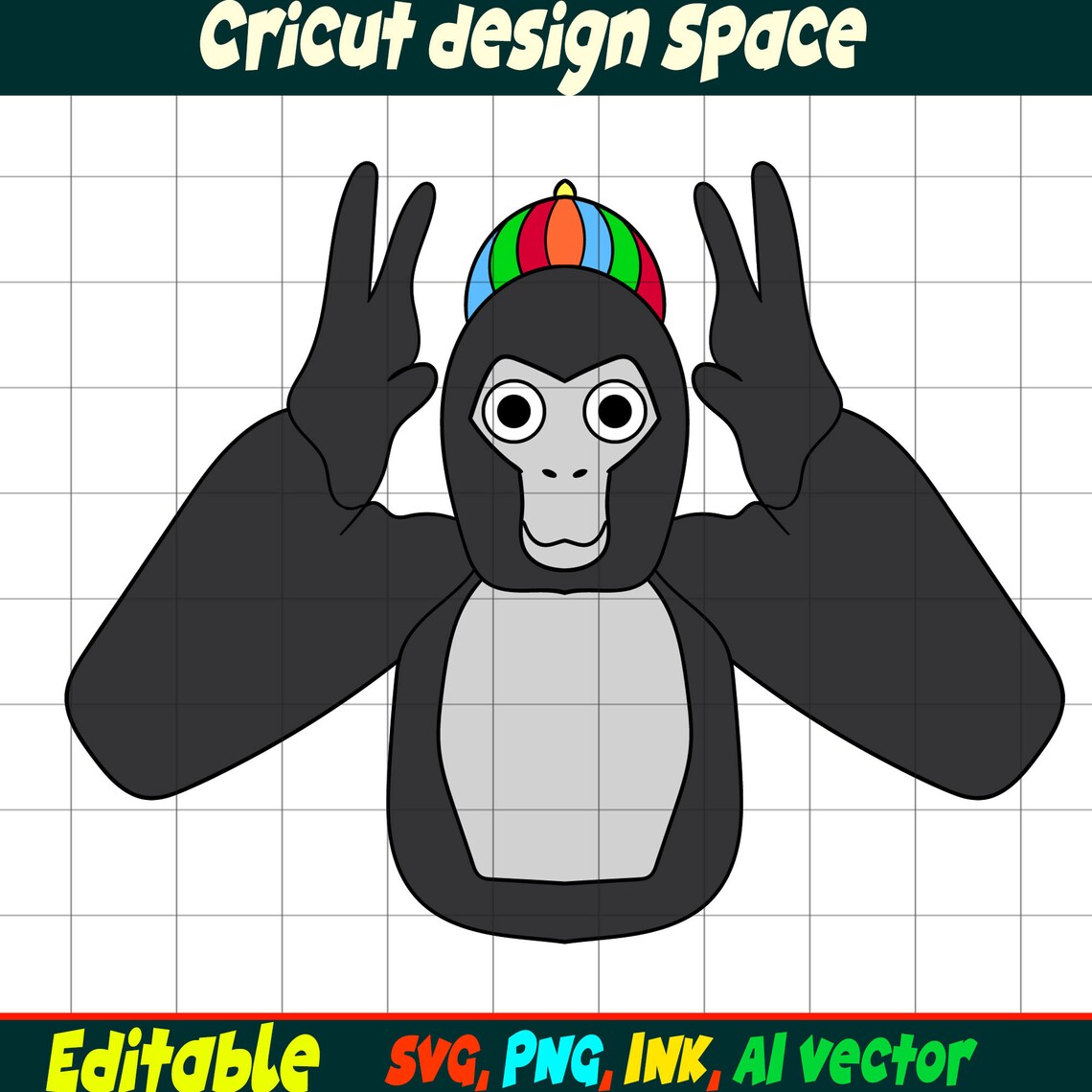 Editable Stickers Gorilla Tag SVG, Gorilla Tag Png,vinyl Sticker to ...