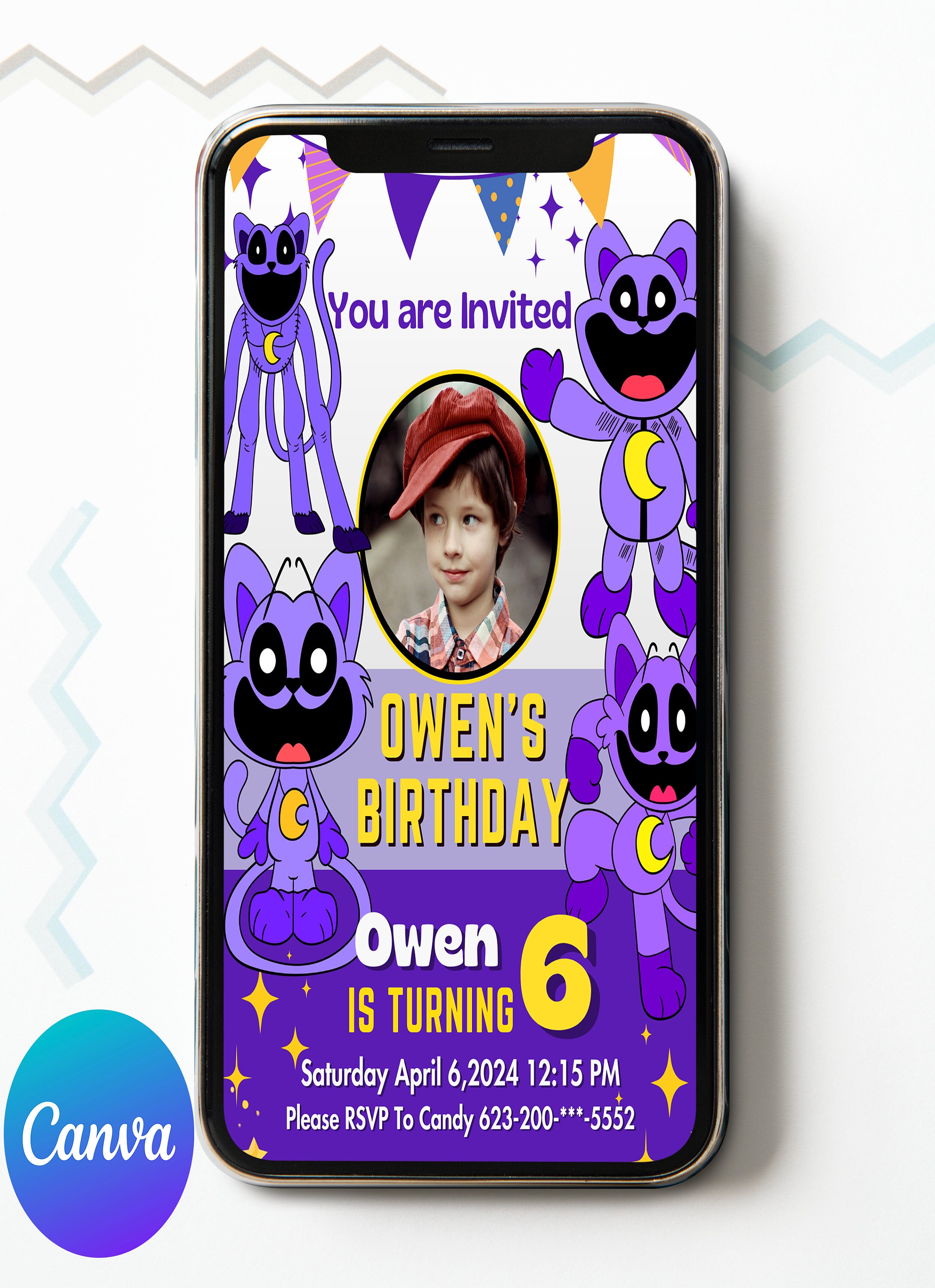Plantilla de Canva editable Critters sonrientes CatNap Editable en ...