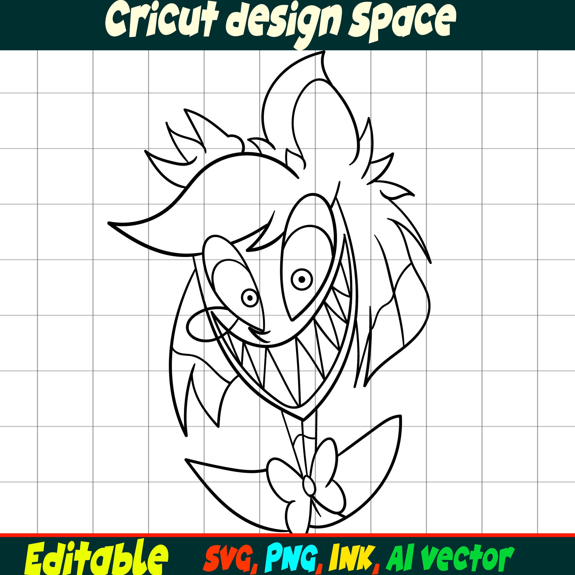 Editable Alastor Hazbin Hotel SVG, Alastor Hazbin Hotel Sticker Vector ...