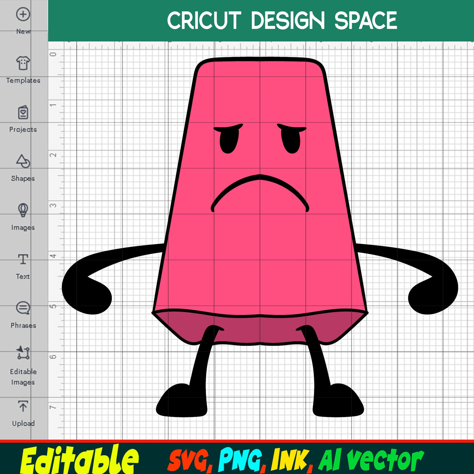 Editable Canva Birthday Invitation Bfdi Match Svg,eraser PNG, Out of ...