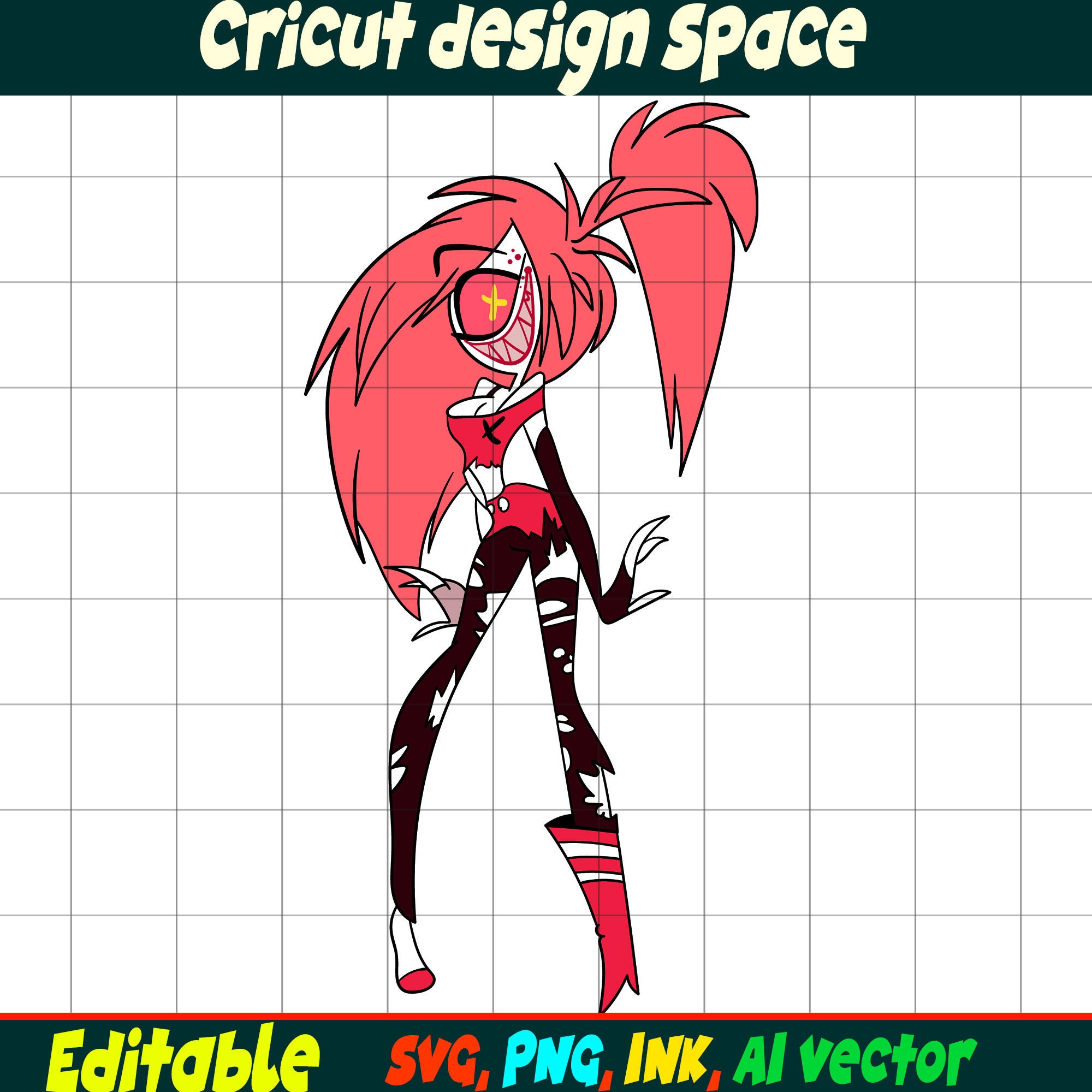 Editable Cherri, Hazbin Hotel SVG, Cherri, Hazbin Hotels Vector ...