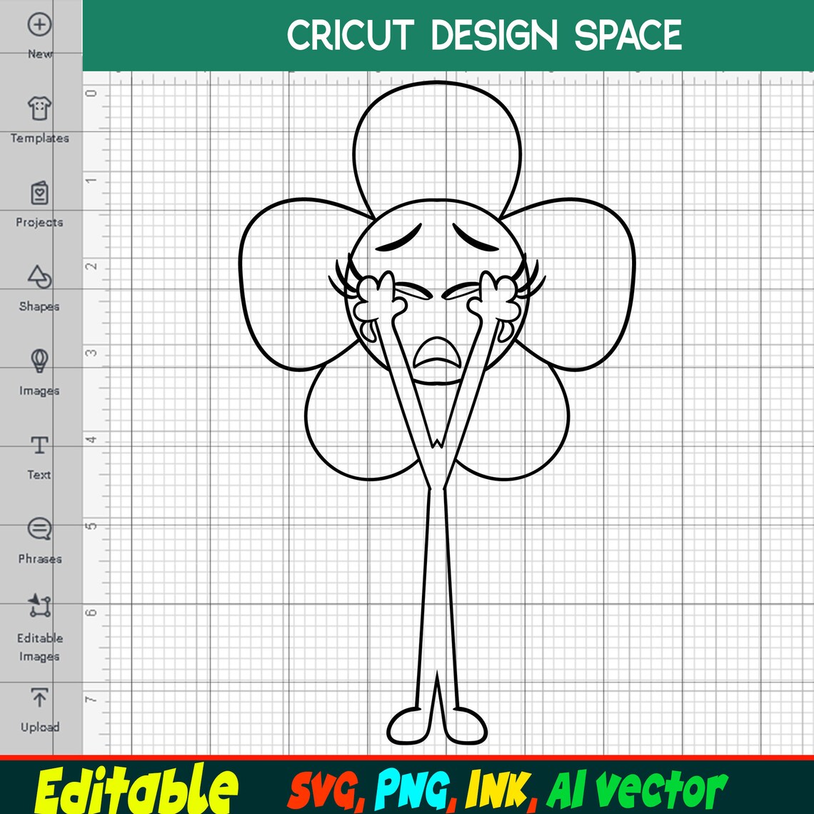 Editable Bfdi Flowers Svg,bfdi Flowers PNG, Bfdi Flowers Ink Coloring ...