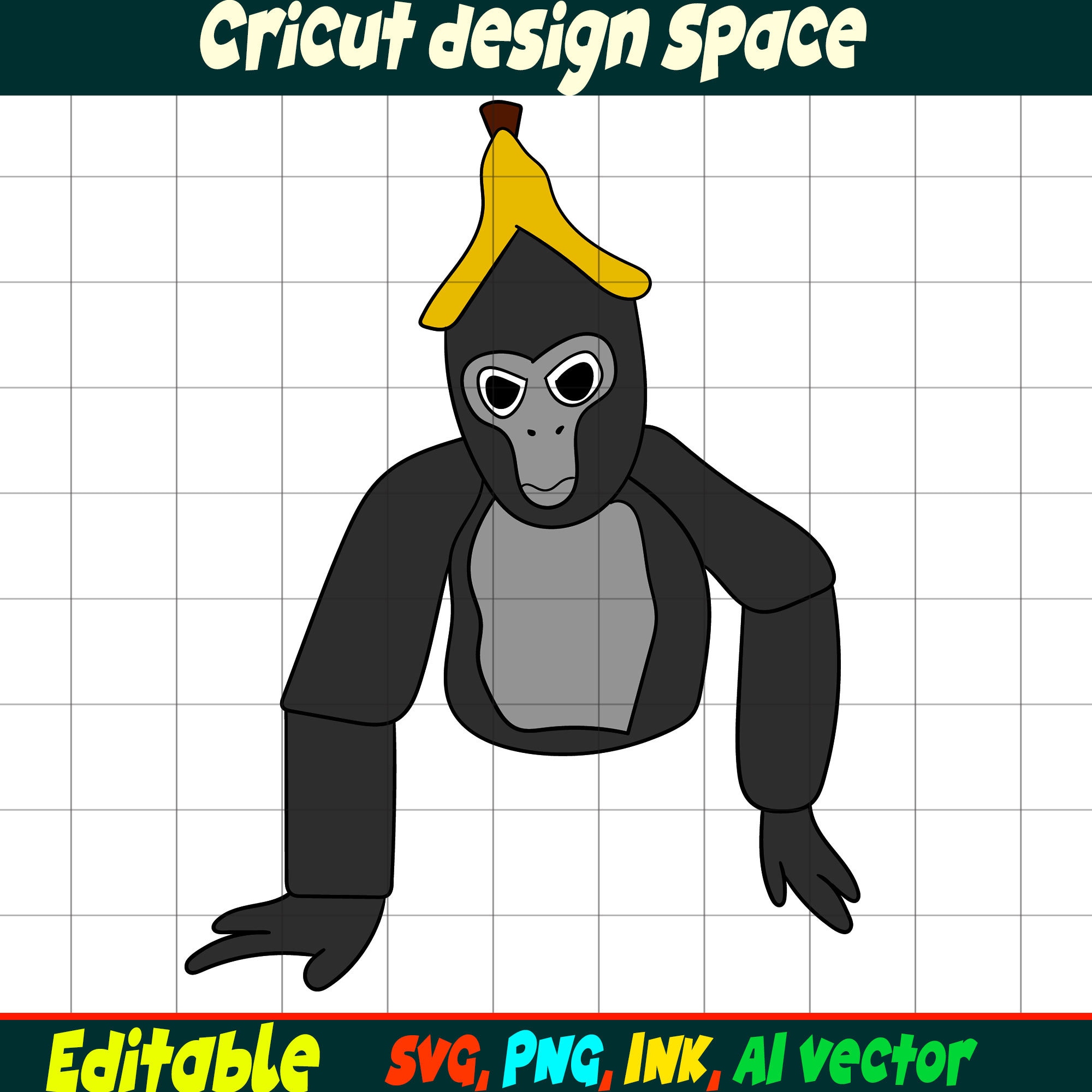 Editable Gorilla Tag SVG, Gorilla Tag PNG Coloring Pages, Gorilla Tag ...