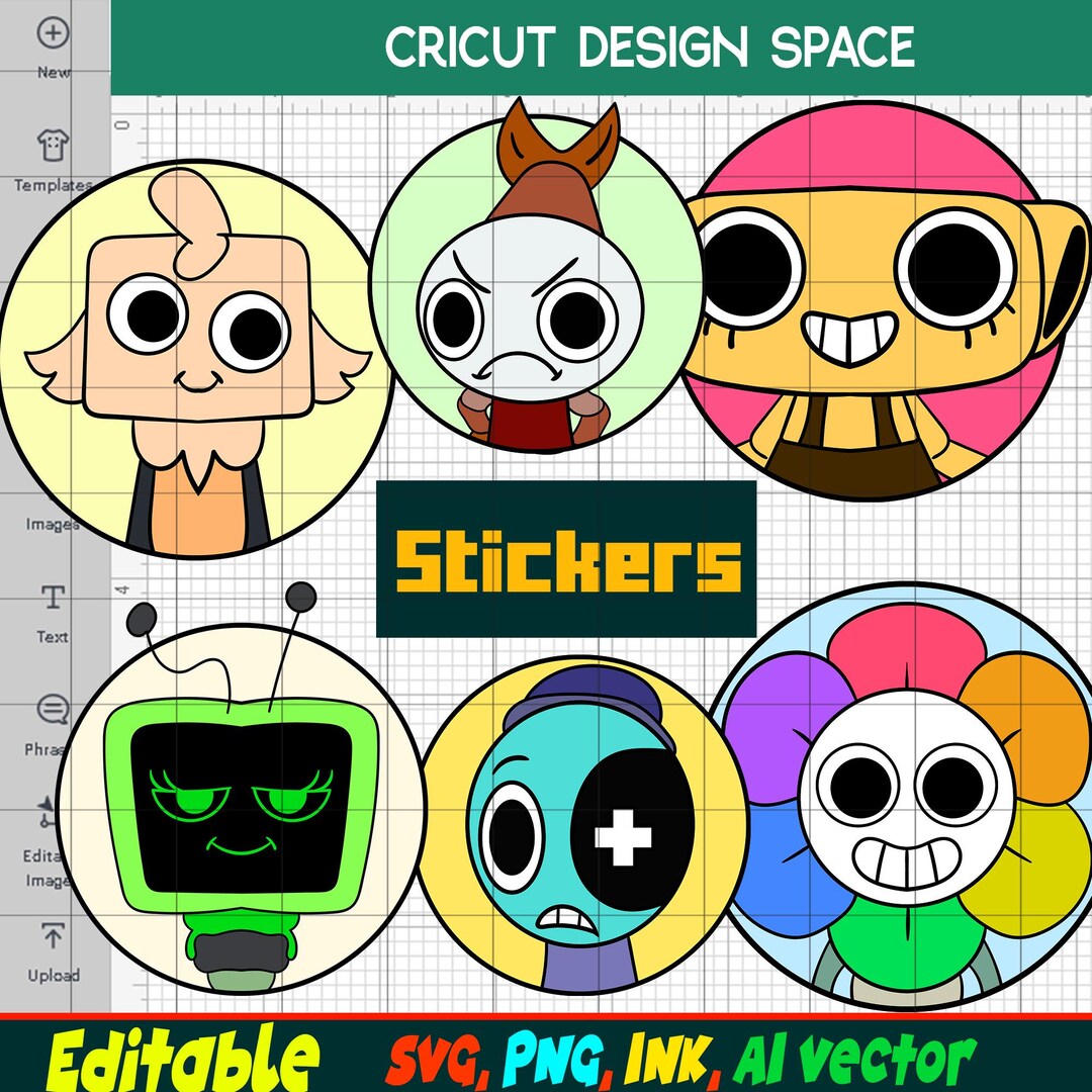 Editable Stickers Cut File Project Dandy's World,astro,dandy,goob ...