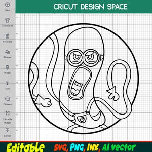 Editable Stickers Mega Minion Dave SVG, Minion Dave PNG, Vinyl Sticker ...