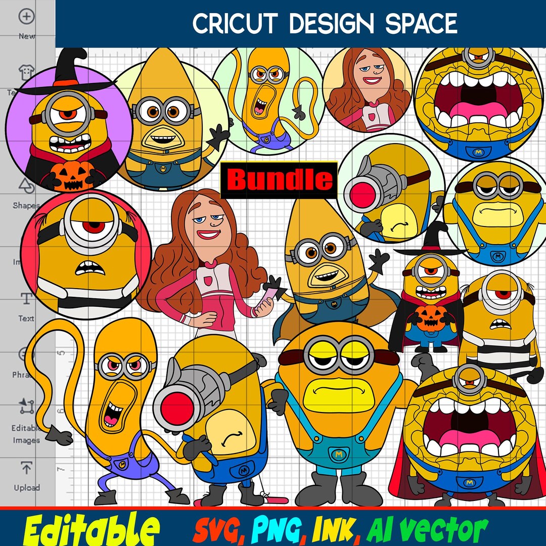 Editable Stickers Mega Minion Gus SVG, Minion Jerry PNG, Tim From ...