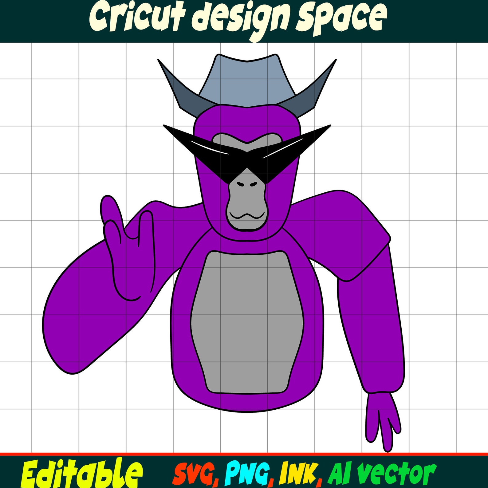 Editable Gorilla Tag SVG, Gorilla Tag PNG Coloring Pages, Gorilla Tag ...