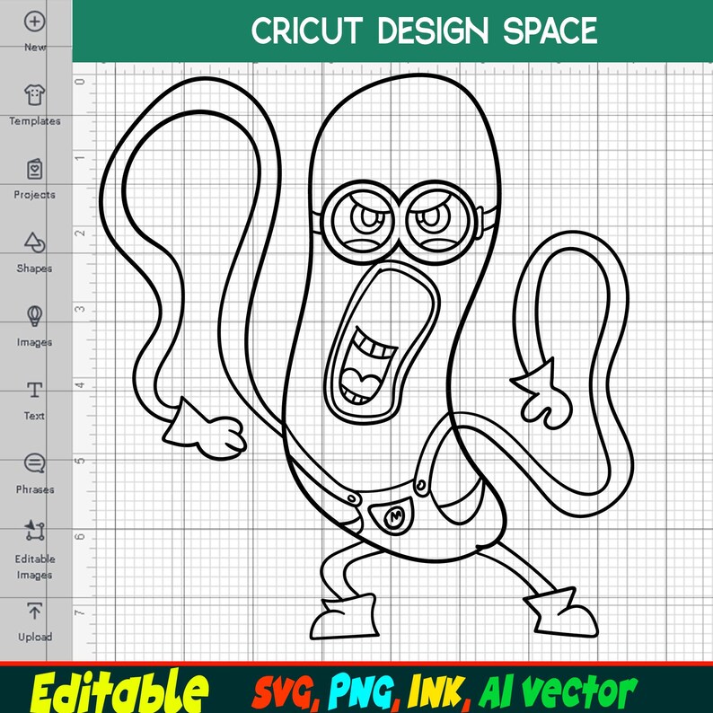 Editable Stickers Mega Minion Dave SVG, Minion Dave PNG, Vinyl Sticker ...