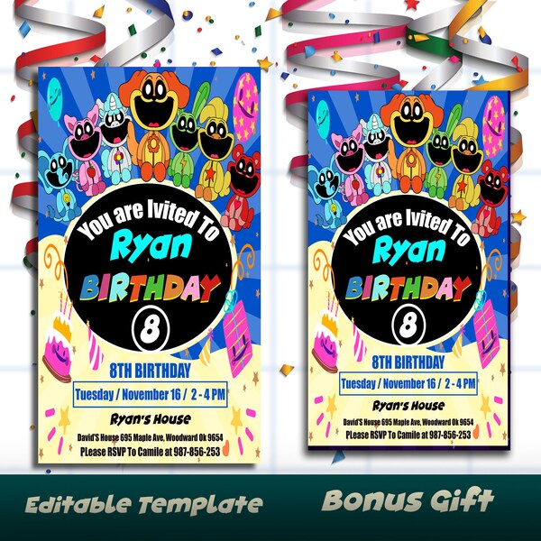 Smiling Critters Digital Invite - Etsy