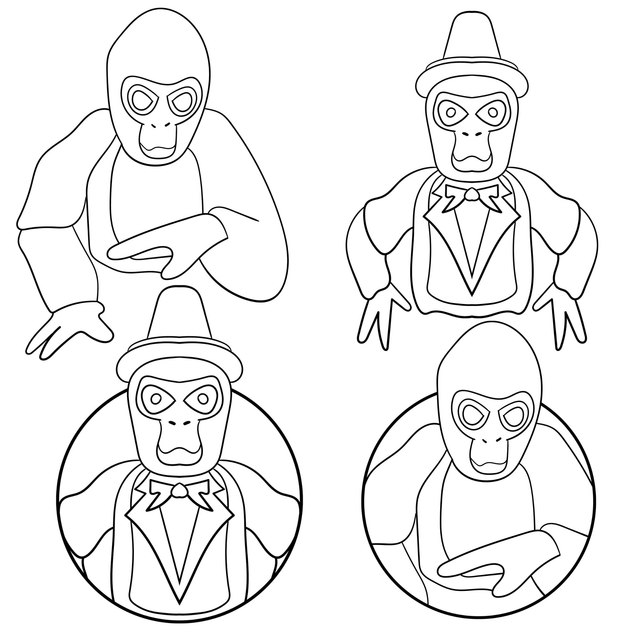 Coloring Pages Gorilla Tag, Gorilla Tag PNG Coloring Pages, Gorilla Tag ...