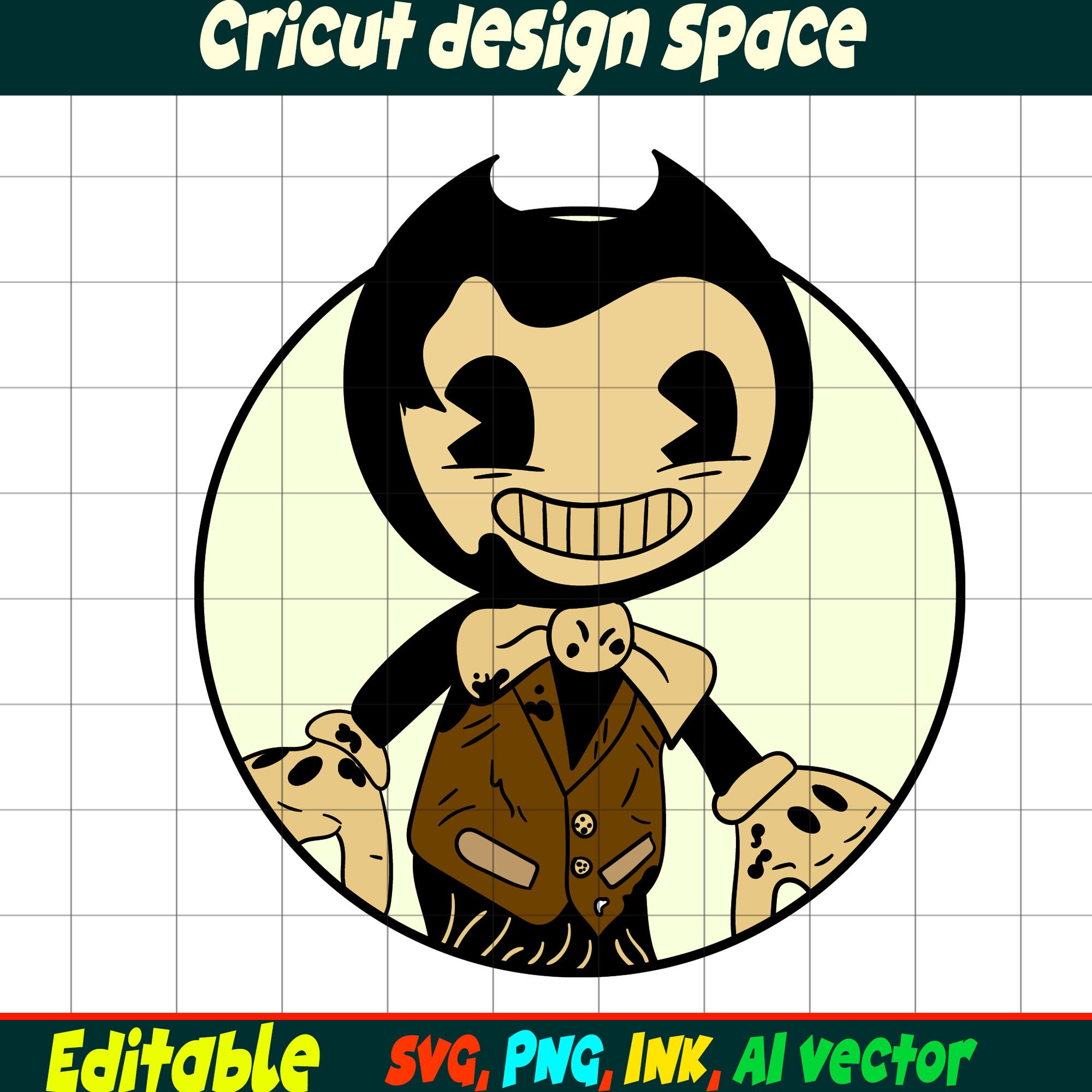 Editable SVG Bendy Tom,piper Sticker,concept Bendy,beast Bendy, Fisher ...