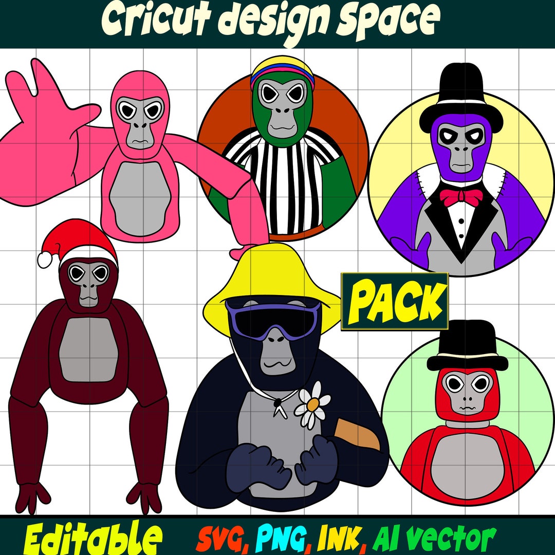 Buy Editable Stickers Gorilla Tag SVG, Gorilla Tag Png,vinyl Sticker to ...