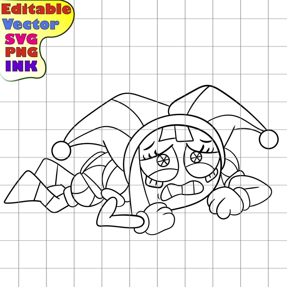 Editable Pomni SVG, Scary Pomni, Pomni From the Amazing Digital Circus ...