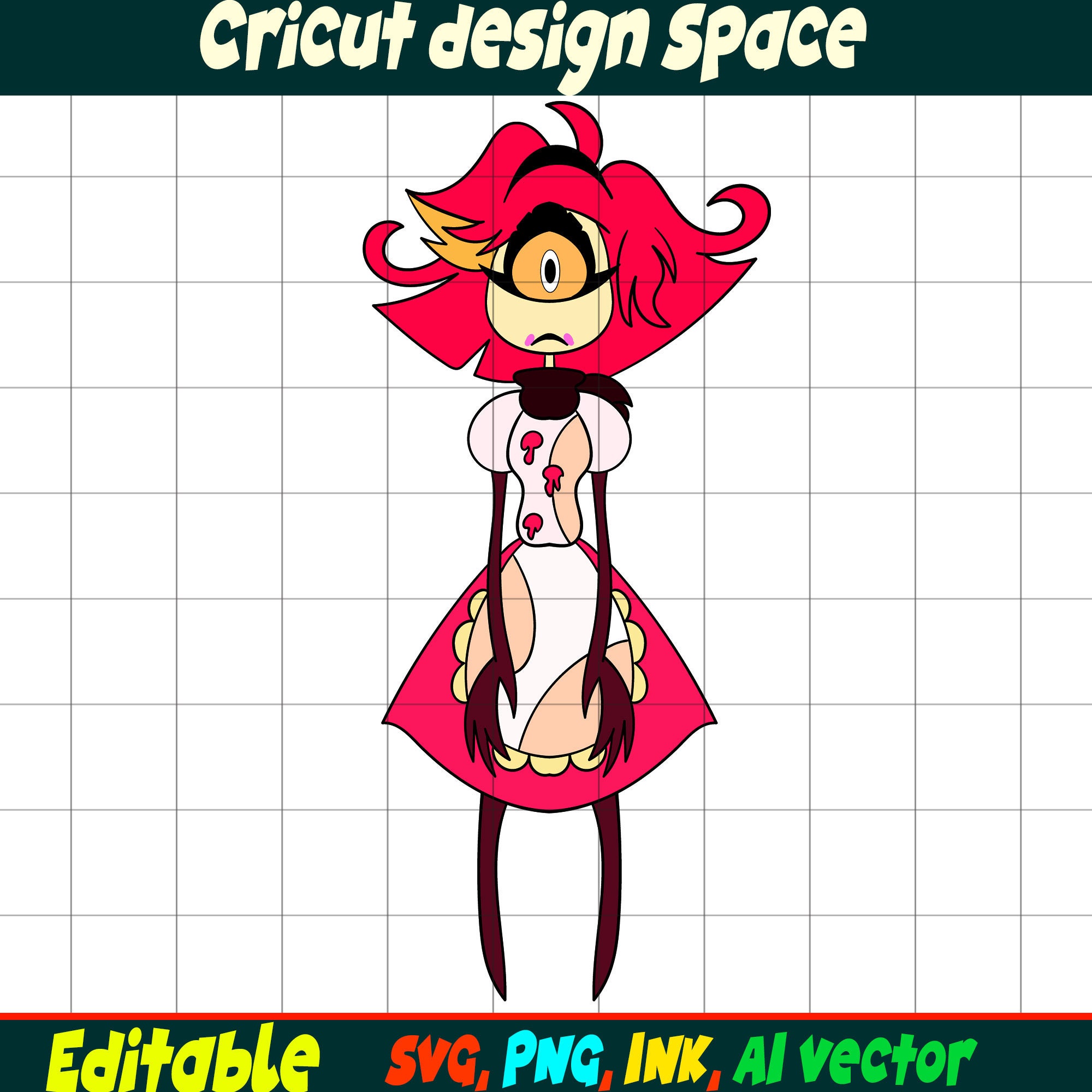 Editable Niffty Hazbin Hotel SVG, Niffty Head Sticker Svg,niffty ...