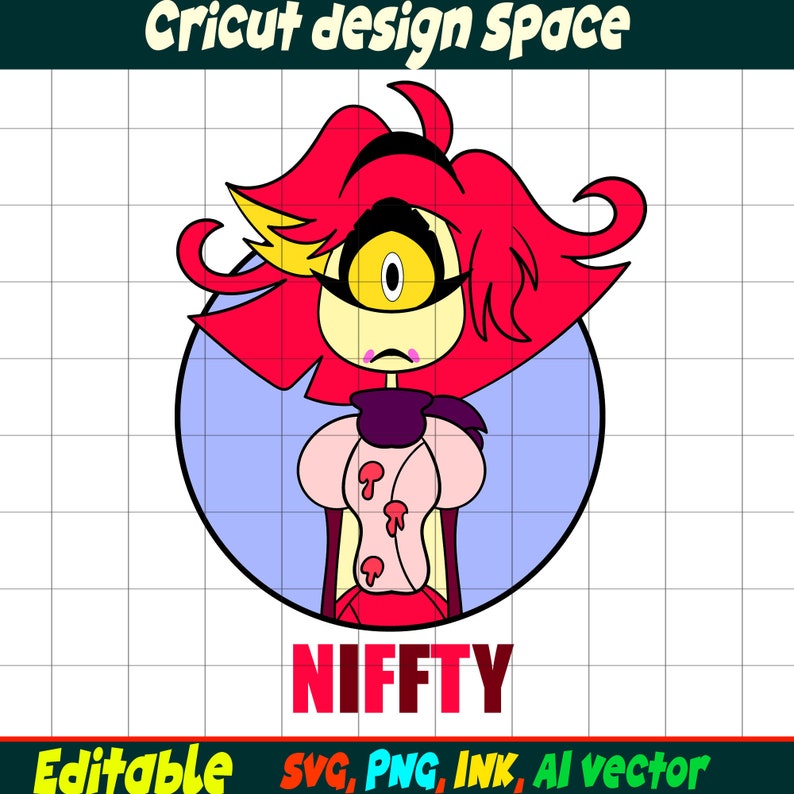 Editable Niffty Hazbin Hotel SVG, Niffty Head Sticker Svg,niffty ...