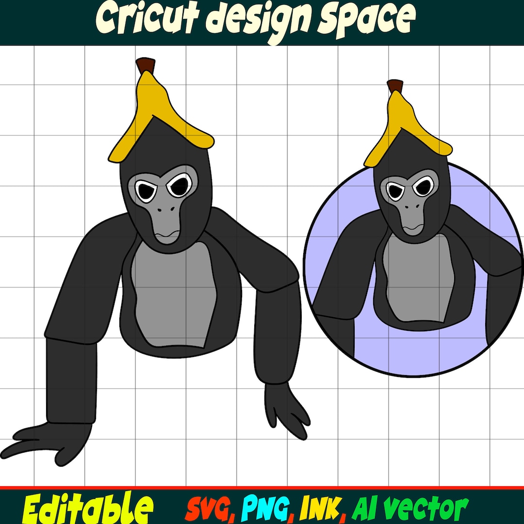 Editable Gorilla Tag SVG, Gorilla Tag PNG Coloring Pages, Gorilla Tag ...