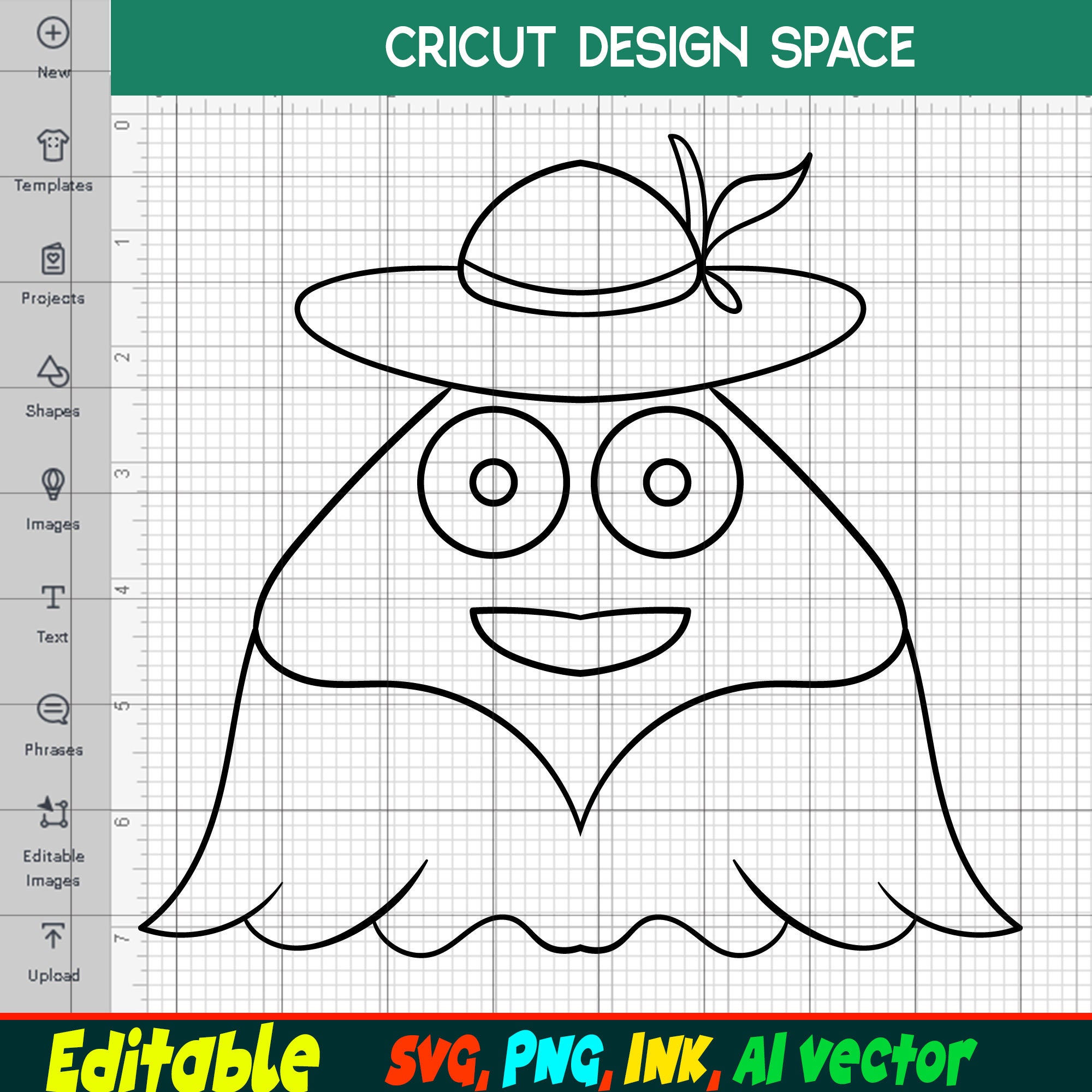 Editable Pou SVG, Creepy Pou PNG, Vinyl Sticker to Print, Pou Coloring ...
