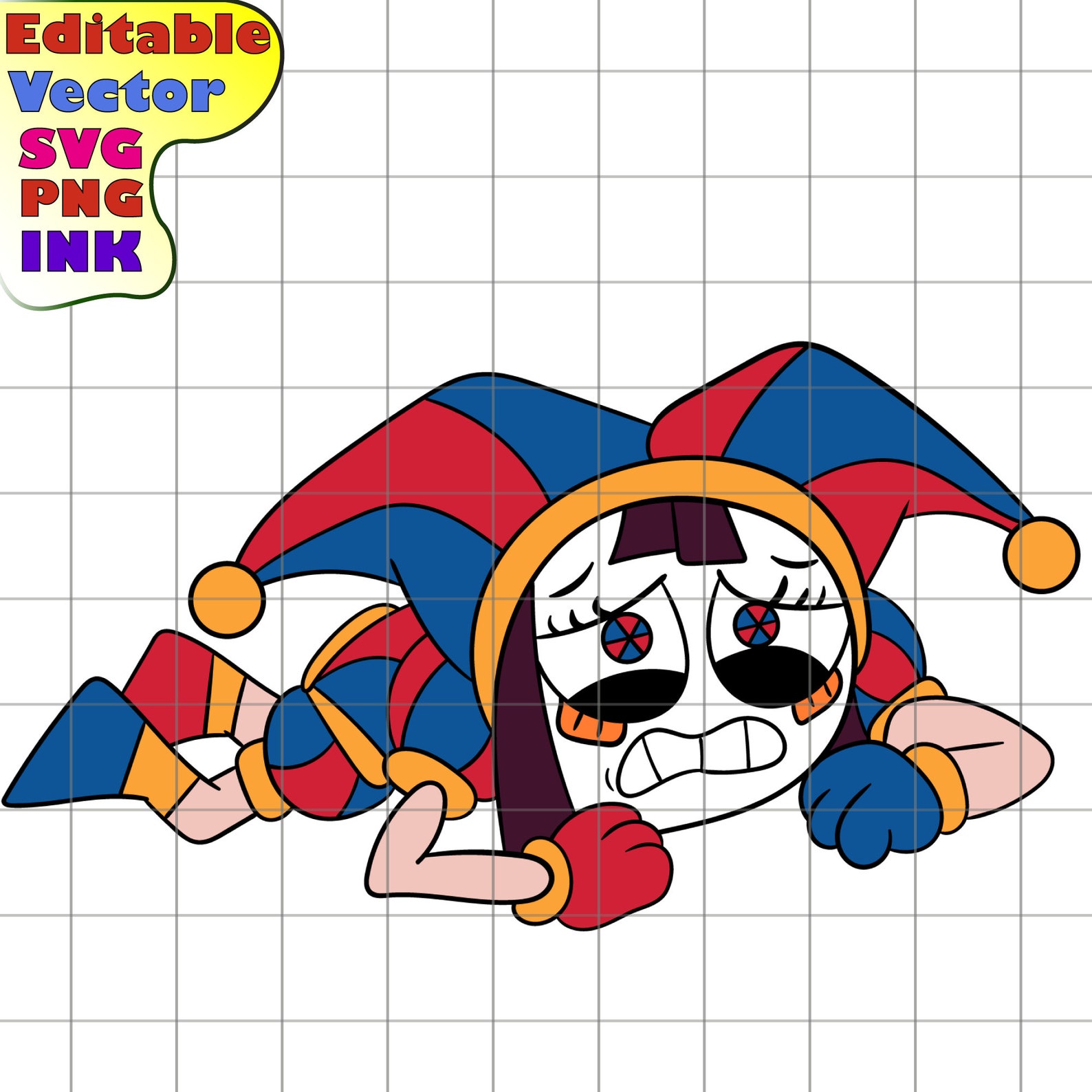 Editable Pomni SVG, Scary Pomni, Pomni From the Amazing Digital Circus ...