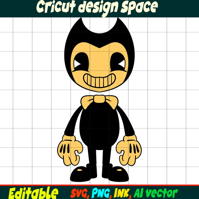 Editable Bendy SVG, Bendy Sticker PNG Printable, Bendy Coloring Pages ...