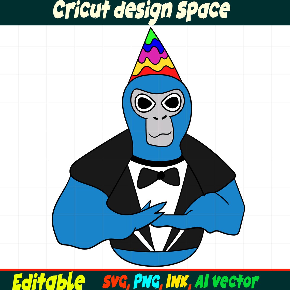 Editable Gorilla Tag SVG, Gorilla Tag PNG Coloring Pages, Gorilla Tag ...