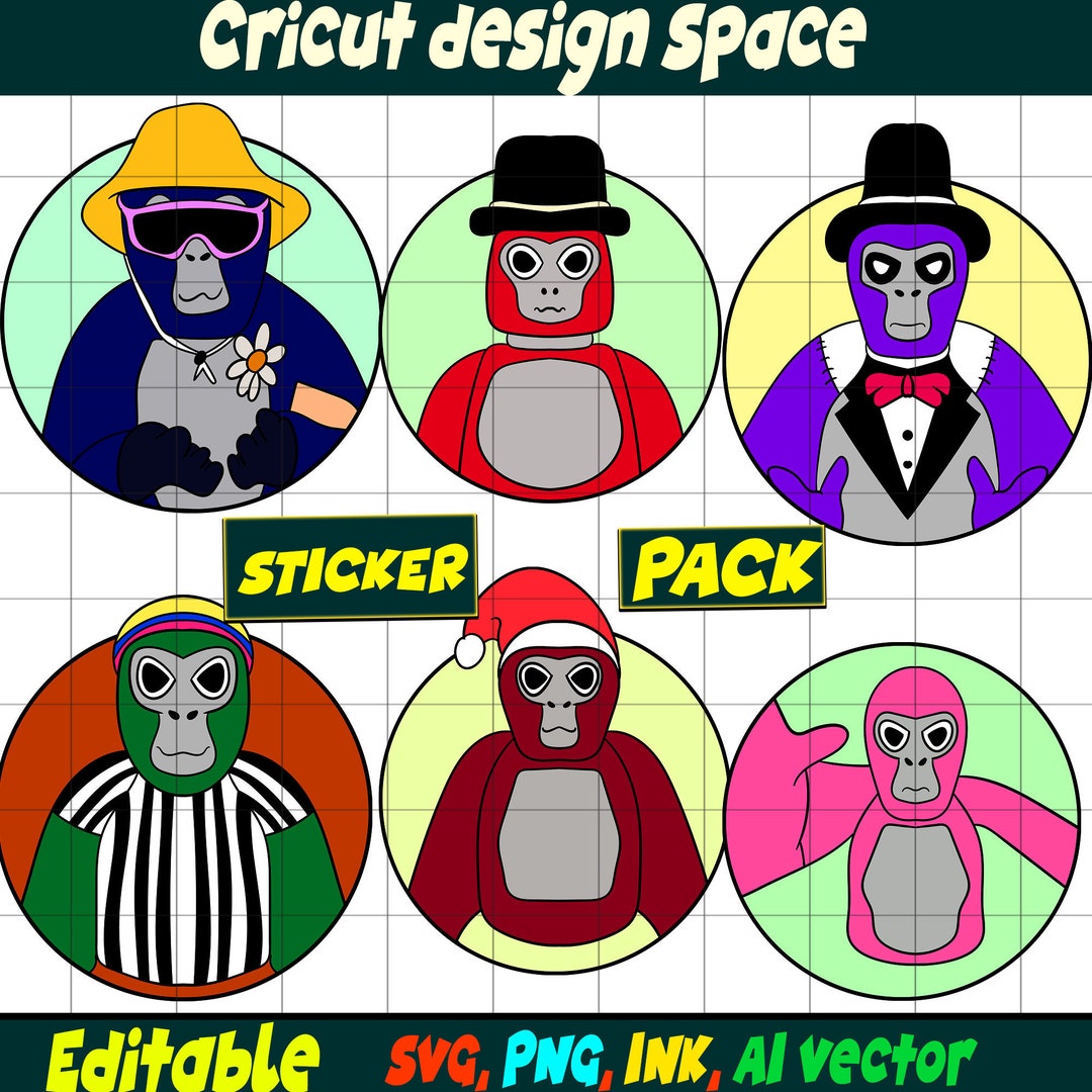 Editable Stickers Gorilla Tag SVG, Gorilla Tag Png,vinyl Sticker to ...