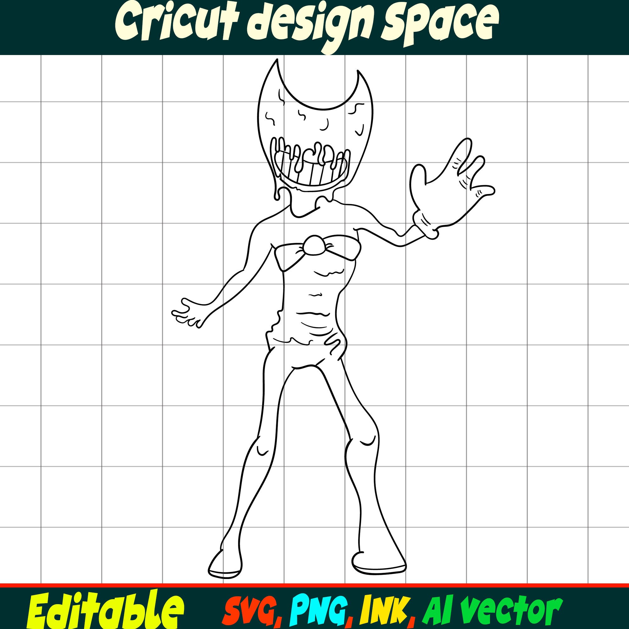 Editable SVG Bendy Tom,piper Sticker,concept Bendy,beast Bendy, Fisher ...