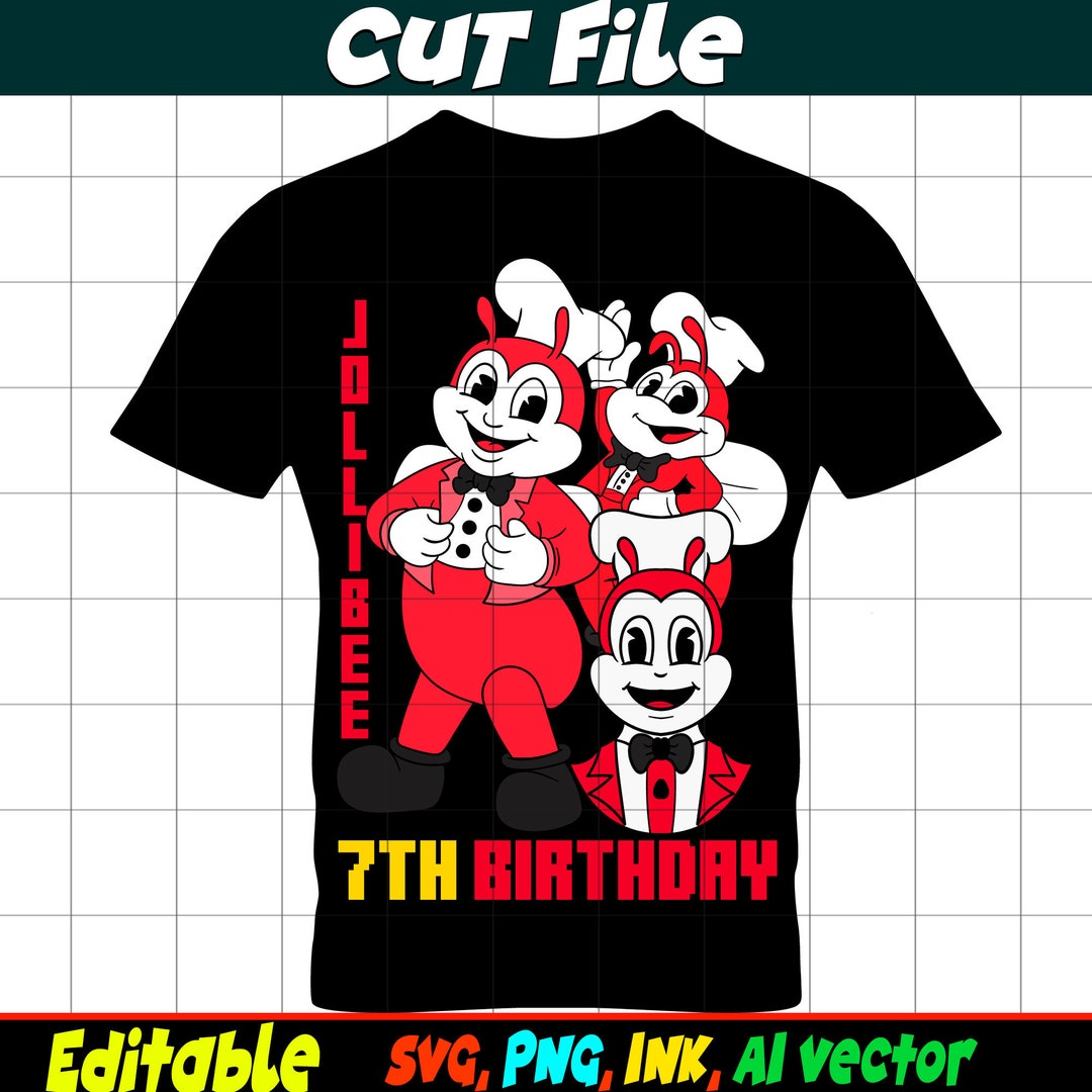 Editablhappy Birthday Jollibee SVG, Jollibee Sticker,jollibee PNG ...