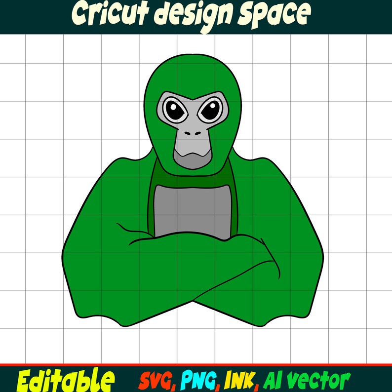 Editable Gorilla Tag SVG, Gorilla Tag PNG, Vinyl Sticker to Print ...