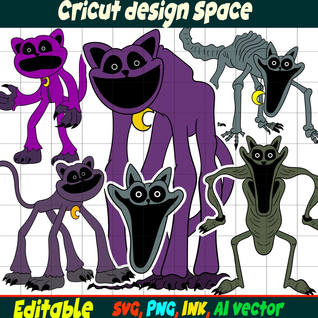 Editable Nightmare Catnap SVG Critters sonrientes Catnap Head Páginas ...