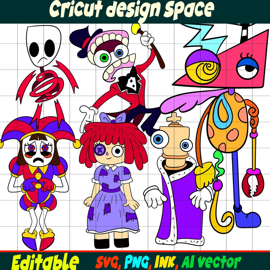 Buy Editable the Amazing Digital Circus SVG, Pomni, Gangle, Zooble ...