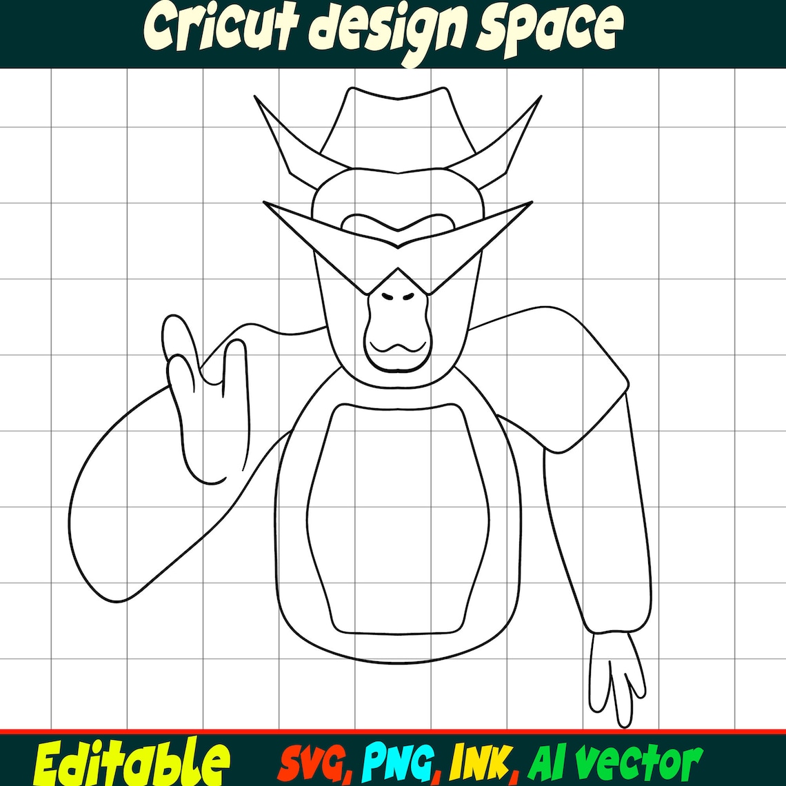 Editable Gorilla Tag SVG, Gorilla Tag PNG Coloring Pages, Gorilla Tag ...