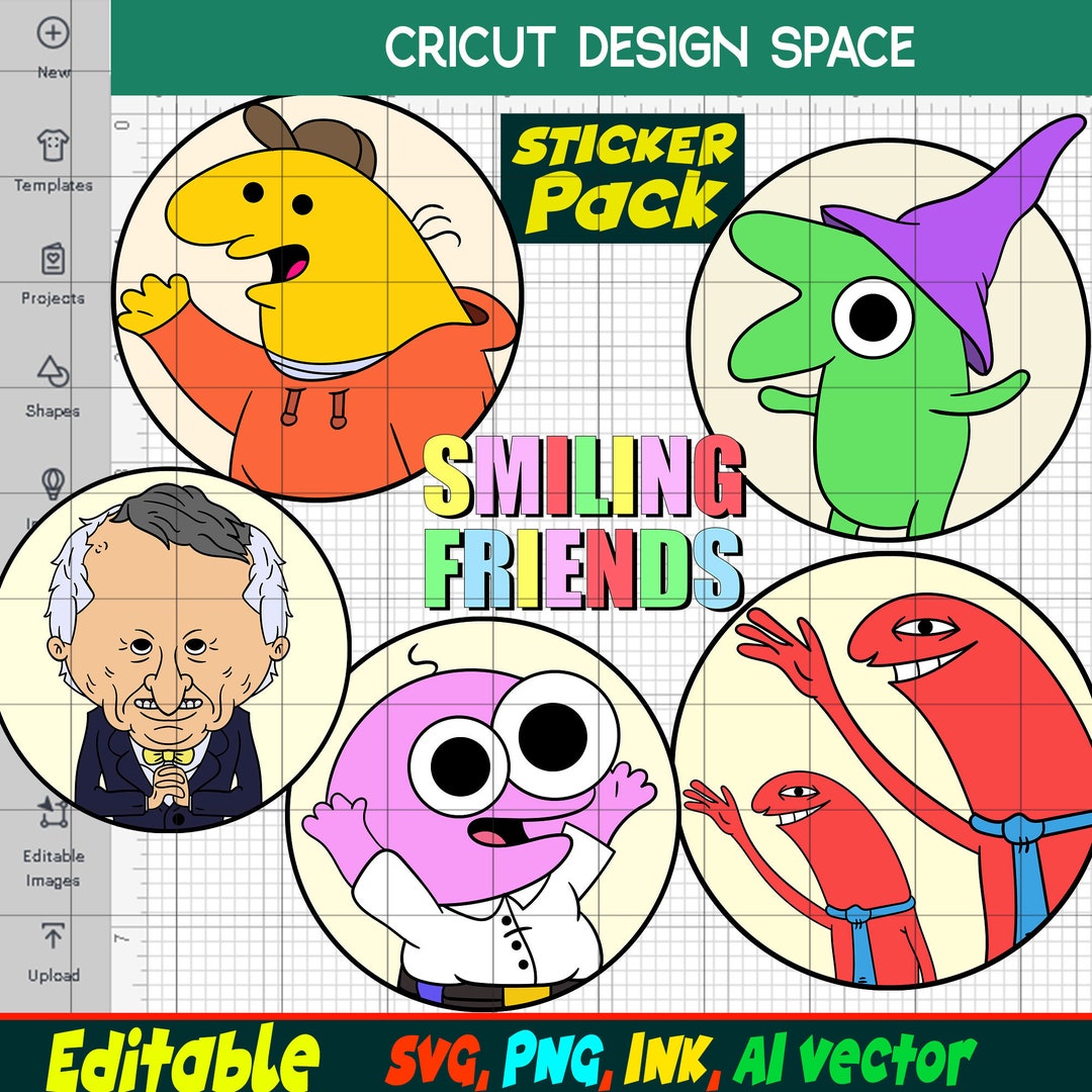 Editable Smiling Friends Stickers Allan Red,charlie Dompler,simpson,pim ...