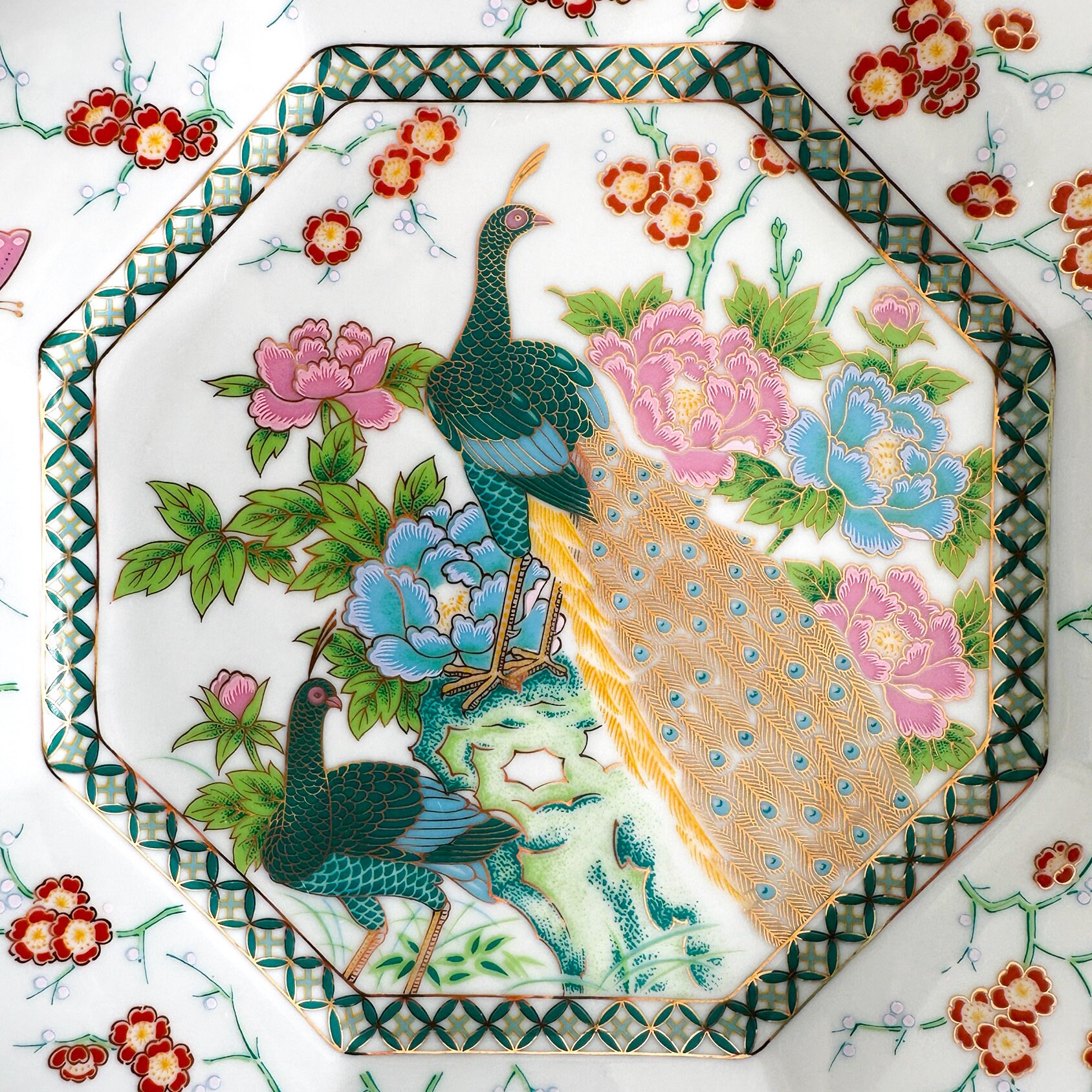 Vintage Japanese Imari Hand Painted Gold Rimmed Octagon Plate - Etsy