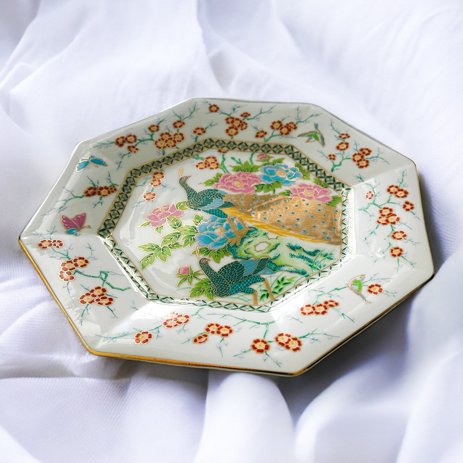 Vintage Japanese Imari Hand Painted Gold Rimmed Octagon Plate - Etsy