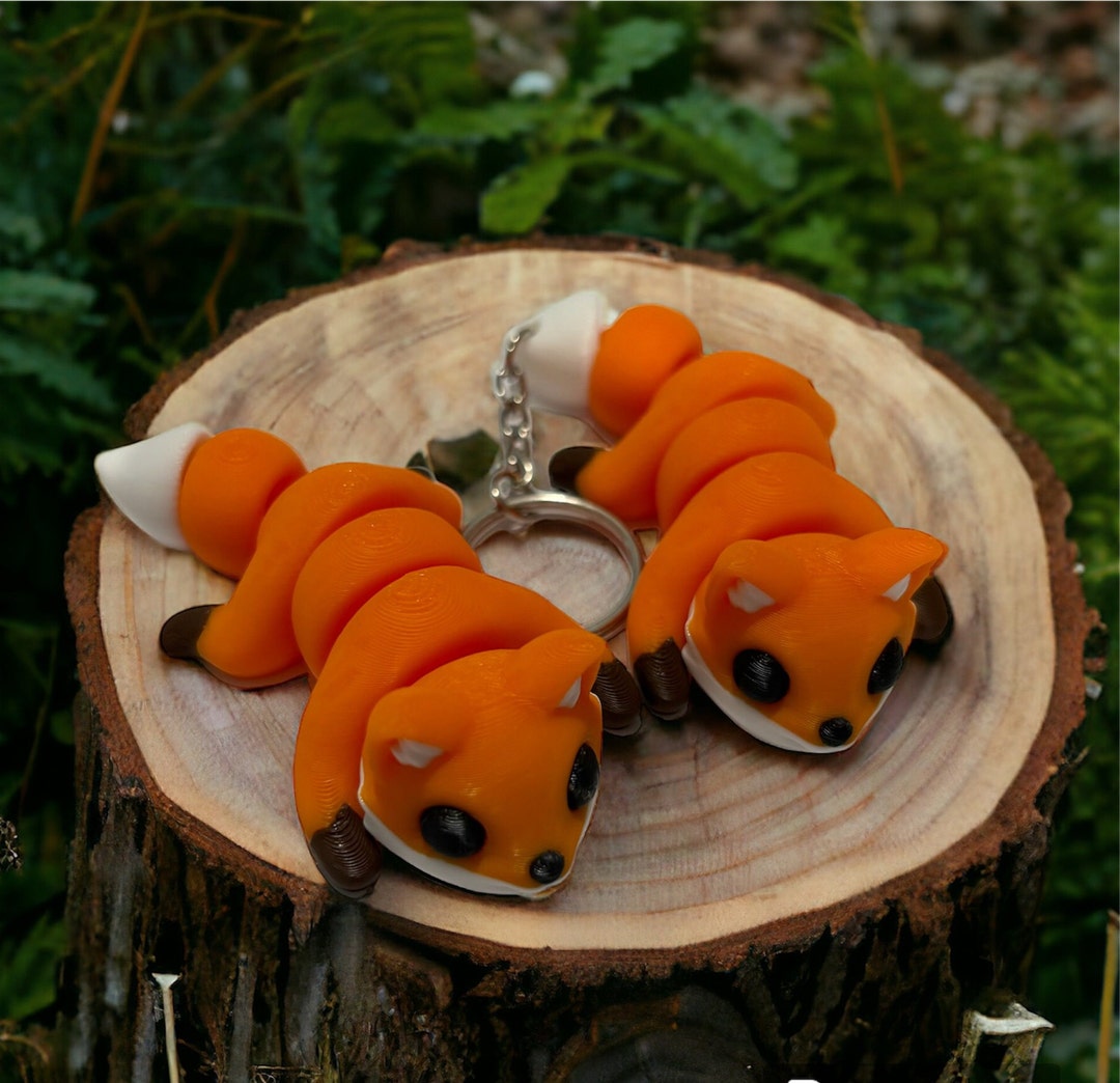 Baby Fox Articulated Fidget Toy Keychain 3d Printed Designed by ZOU3D ...
