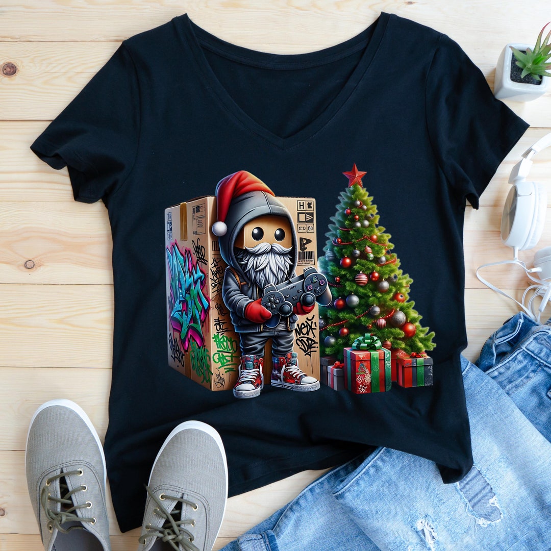 Urban Santa Gamer PNG Christmas Digital Download,gamer Santa Claus PNG ...