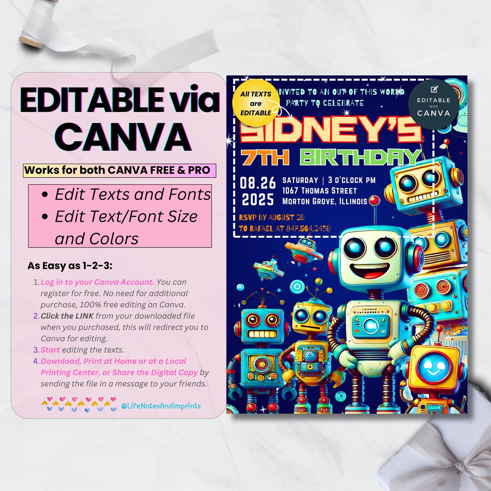 Robot Birthday Invitation | Futuristic Birthday Theme | Boys Sci-fi ...