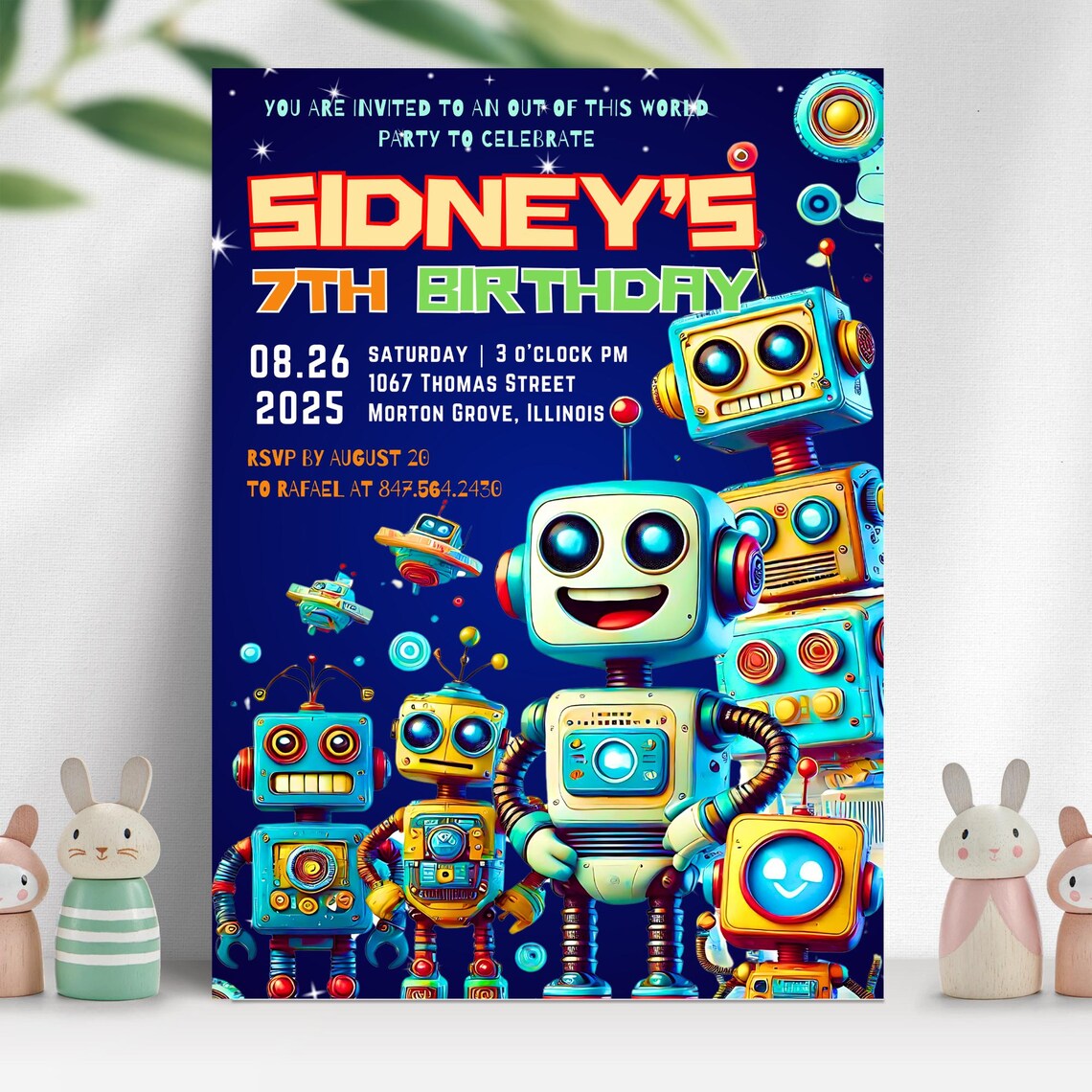 Robot Birthday Invitation | Futuristic Birthday Theme | Boys Sci-fi ...
