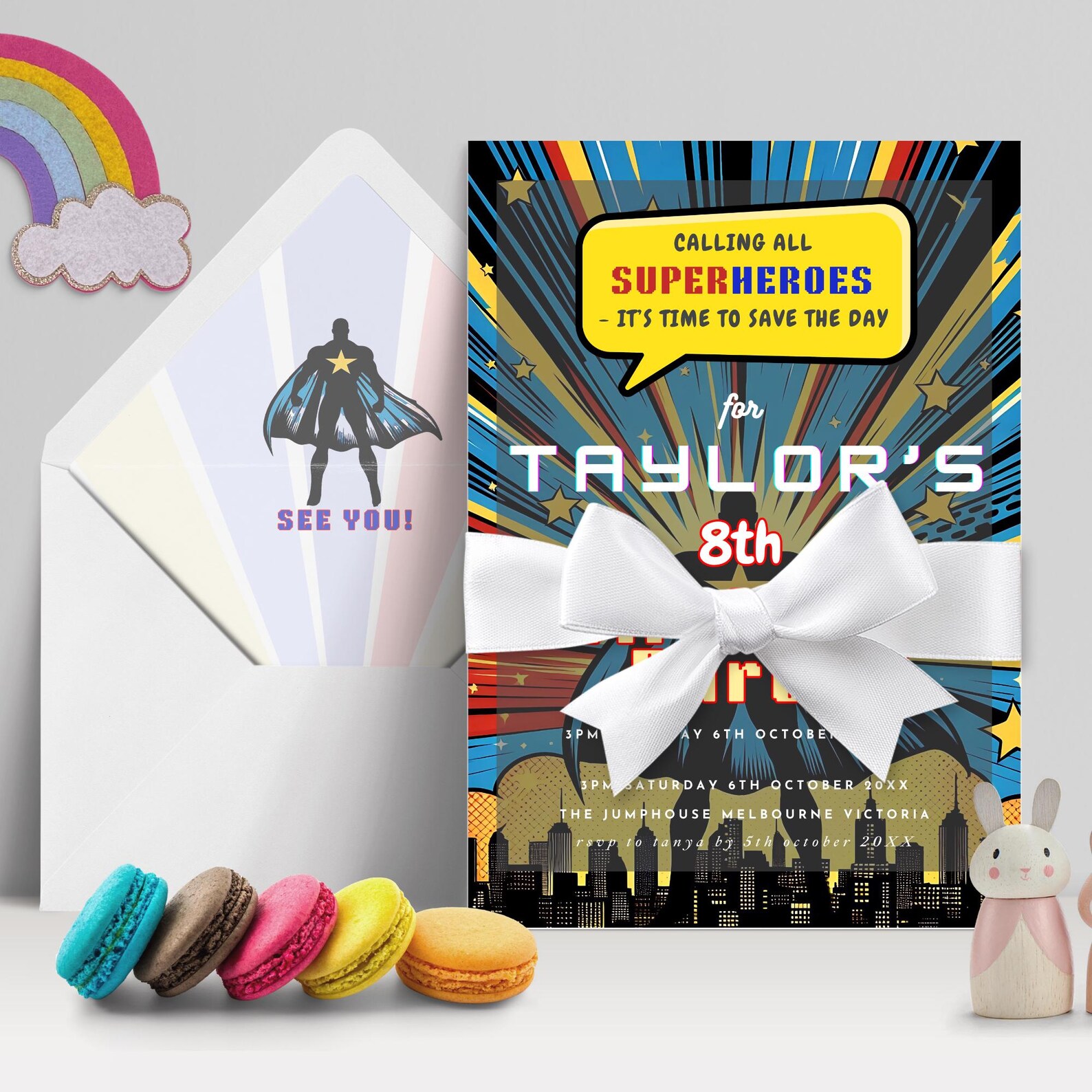 Comic Style Superhero Birthday Invitation, Boys Party Invite, Editable ...