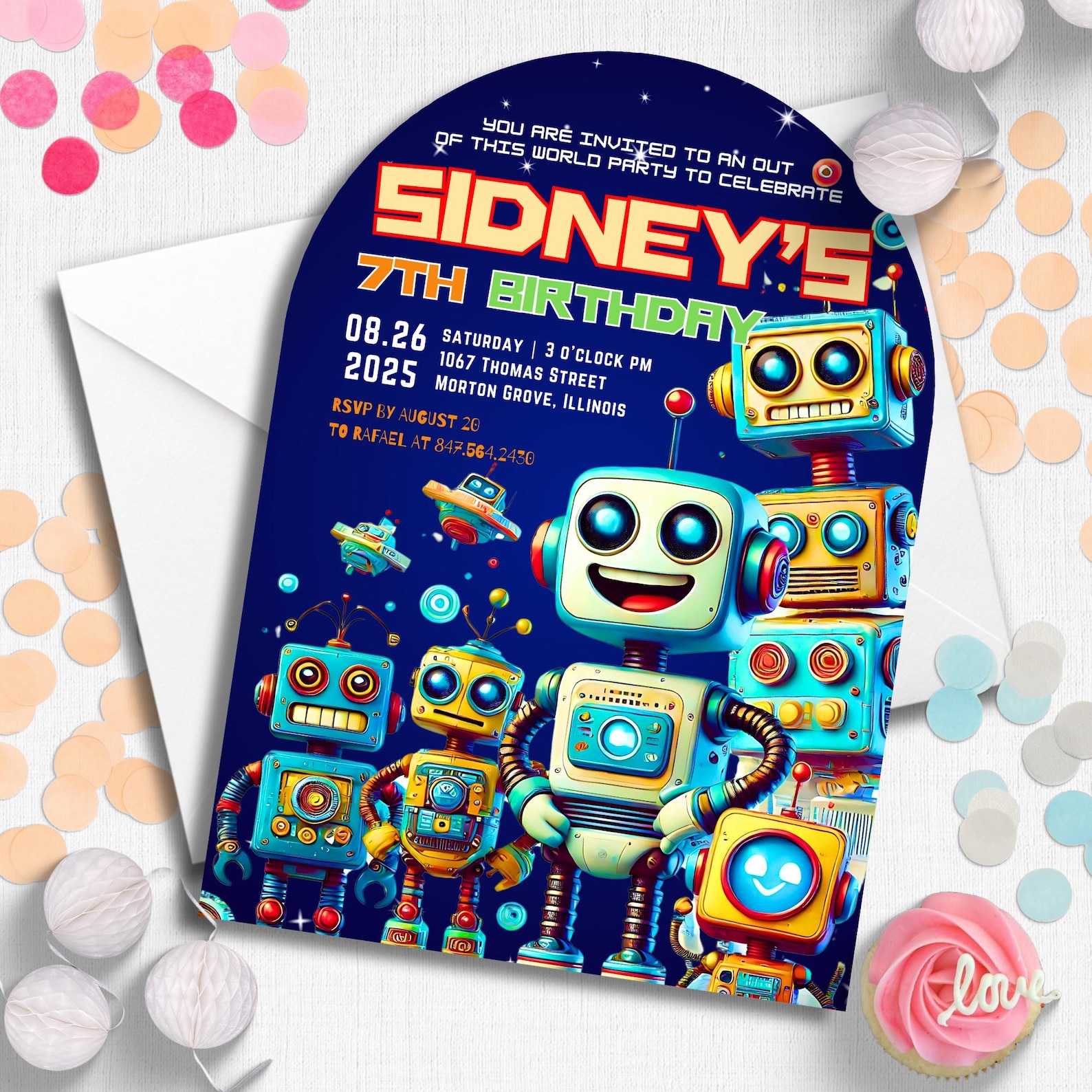 Robot Birthday Invitation | Futuristic Birthday Theme | Boys Sci-fi ...