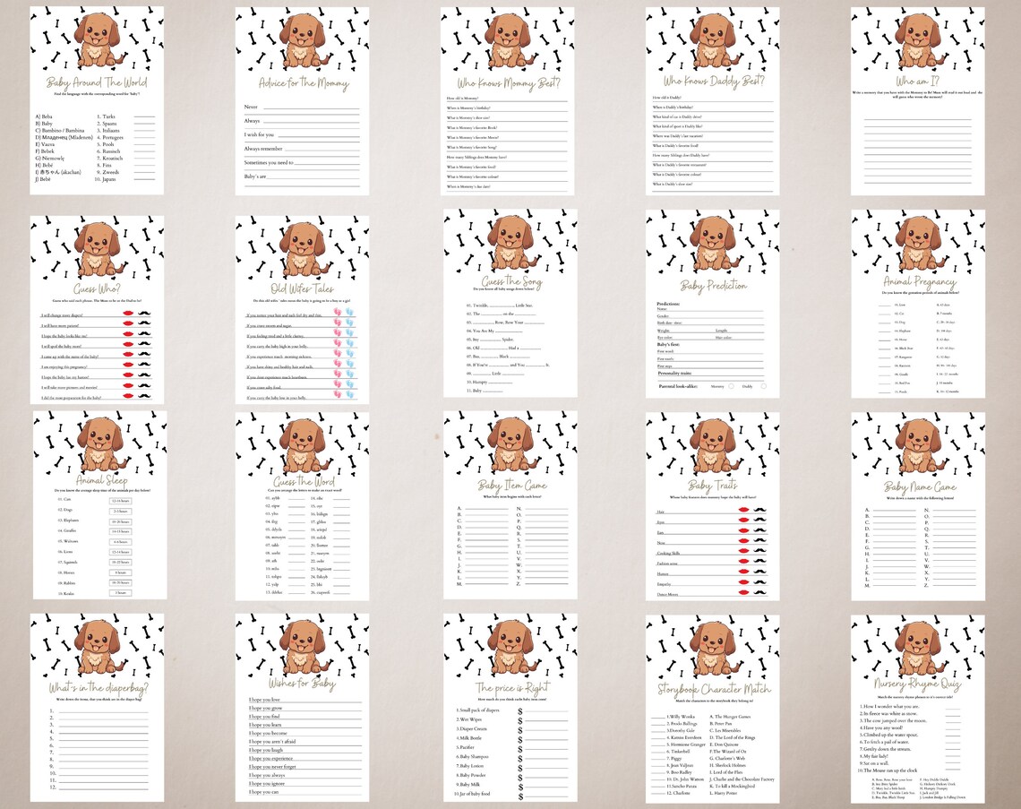 Cute Puppy Baby Shower Games Bundle Interactive Baby in Bloom Games ...