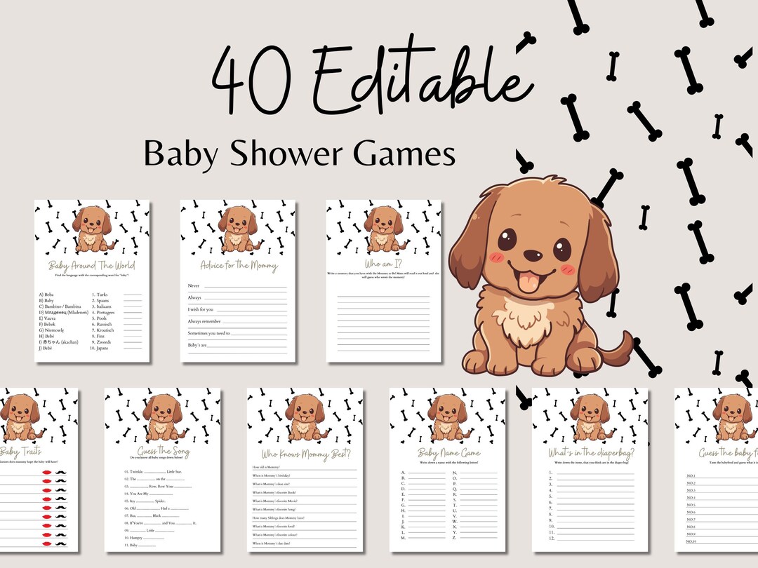Cute Puppy Baby Shower Games Bundle Interactive Baby in Bloom Games ...