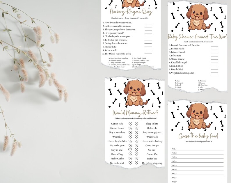 Cute Puppy Baby Shower Games Bundle Interactive Baby in Bloom Games ...