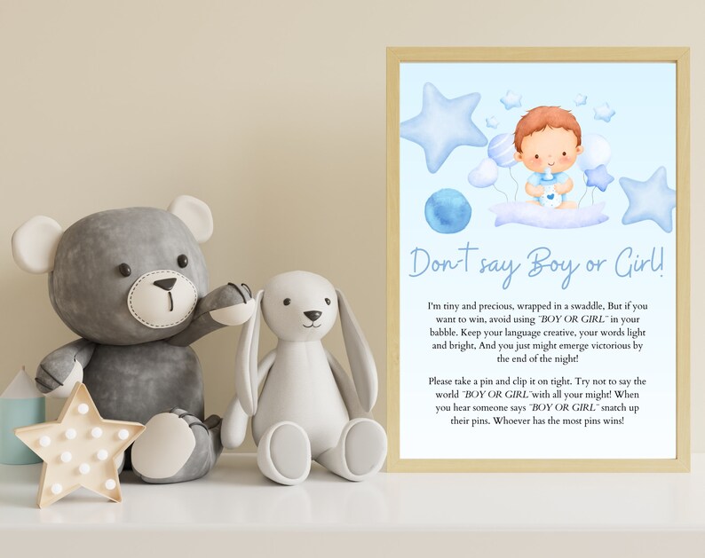 Señales de Baby Shower para niños / No digas niño o niña Señales de ...