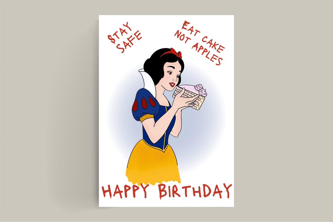 Princess Inspired Birthday Card / Princess Snow Card / Eat Cake ...