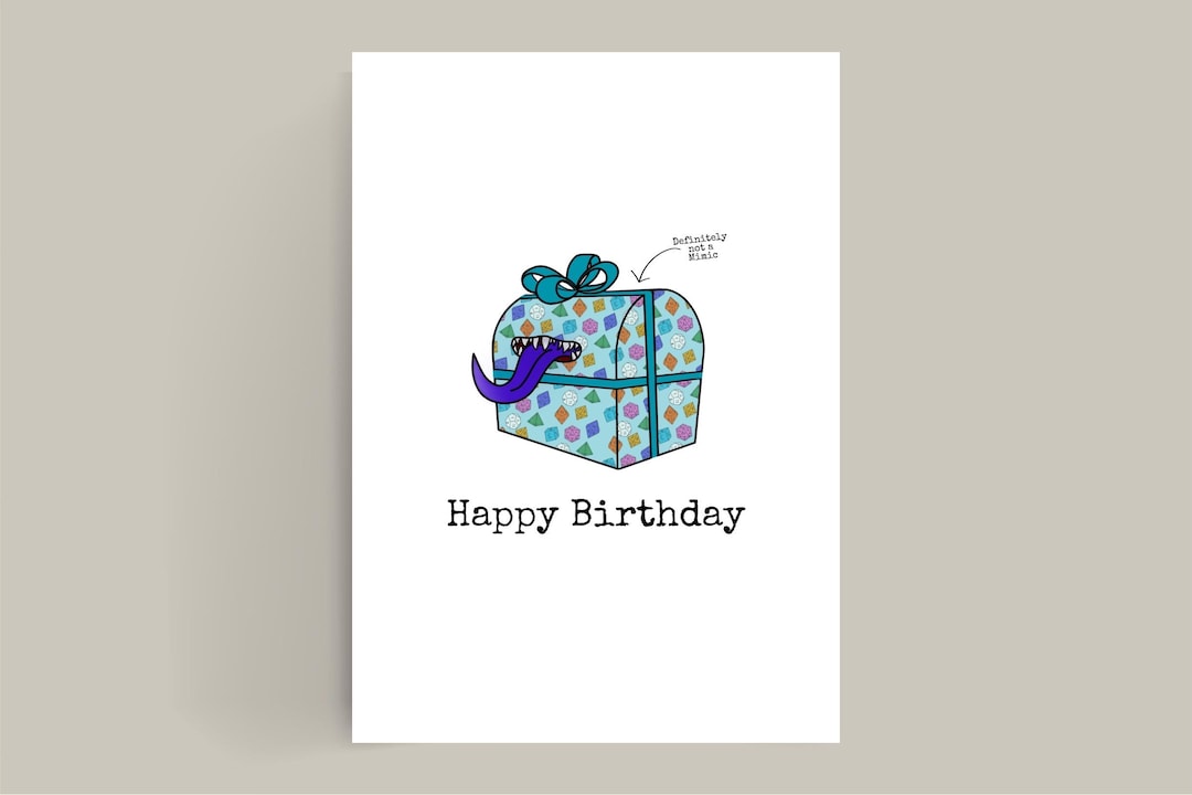 Dnd Birthday Card / Mimic Birthday Card / Dungeon and Dragons / Dungeon ...